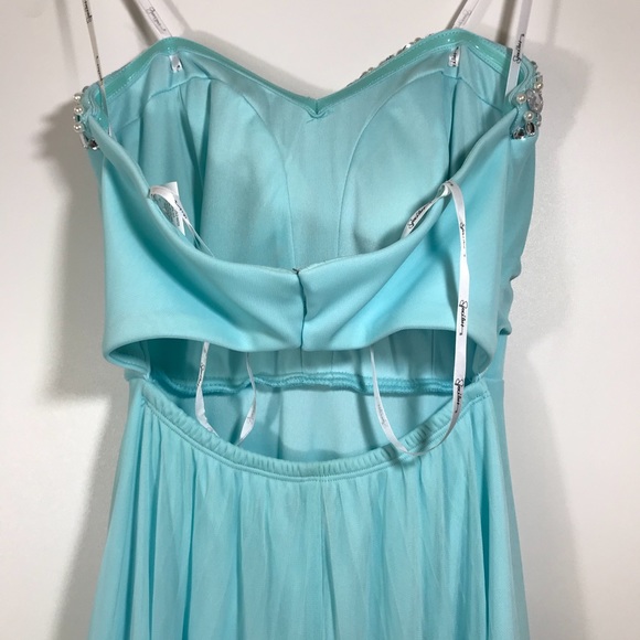 Speechless | Dresses | Speechless Turquoise Strapless Prom Dress | Poshmark
